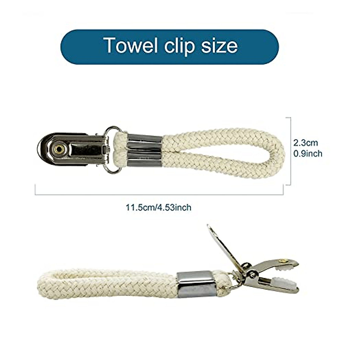 YYMSEN 6 pcs Towel Clips Braided Cotton Loop Cloth Hanger Holder Brackets for Home Bathroom Kitchen Home Cupboards Hook (A)