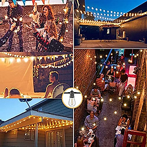 VMANOO Solar Powered 63Ft Outdoor String Lights Waterproof Commercial Grade S14 LED Patio Lighting for Outside Yard Gazebo Wedding Porch Garden Bistro Pergola Backyard Deck Hanging Balcony Decor