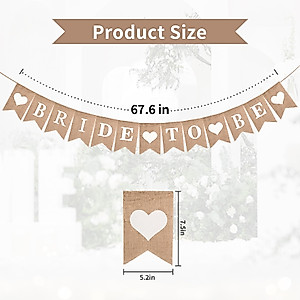 Bride to Be Banner Sign - Pre-Strung Burlap Bridal Shower Banner Sign Backdrop- Bachelorette Banner - Wedding Party Decorations