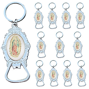 12 Pcs Our Lady of Guadalupe Bottle Opener Keychain Baptism Favor First Communion Gift Recuerdos de Bautizo
