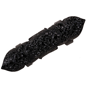 Women's Full Finger Jointed Long Adjustable Ring - Fit Finger Size 7 to 9 - Knuckle Armor Ring - 2-4/5 Inch Long - Halloween Party Costume Accessories Jewelry Gifts (Black)