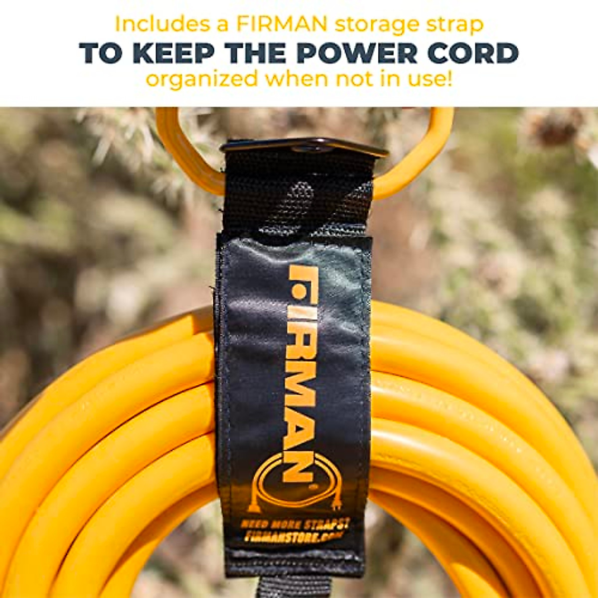 Firman Power Cord with Storage Strap, 10AWG with Circuit Breaker, 30 AMP Wiring, Fully Insulated Extension Cord, L14-30P to 5-20R (4 Outlets), Pack of 1, 25 ft.