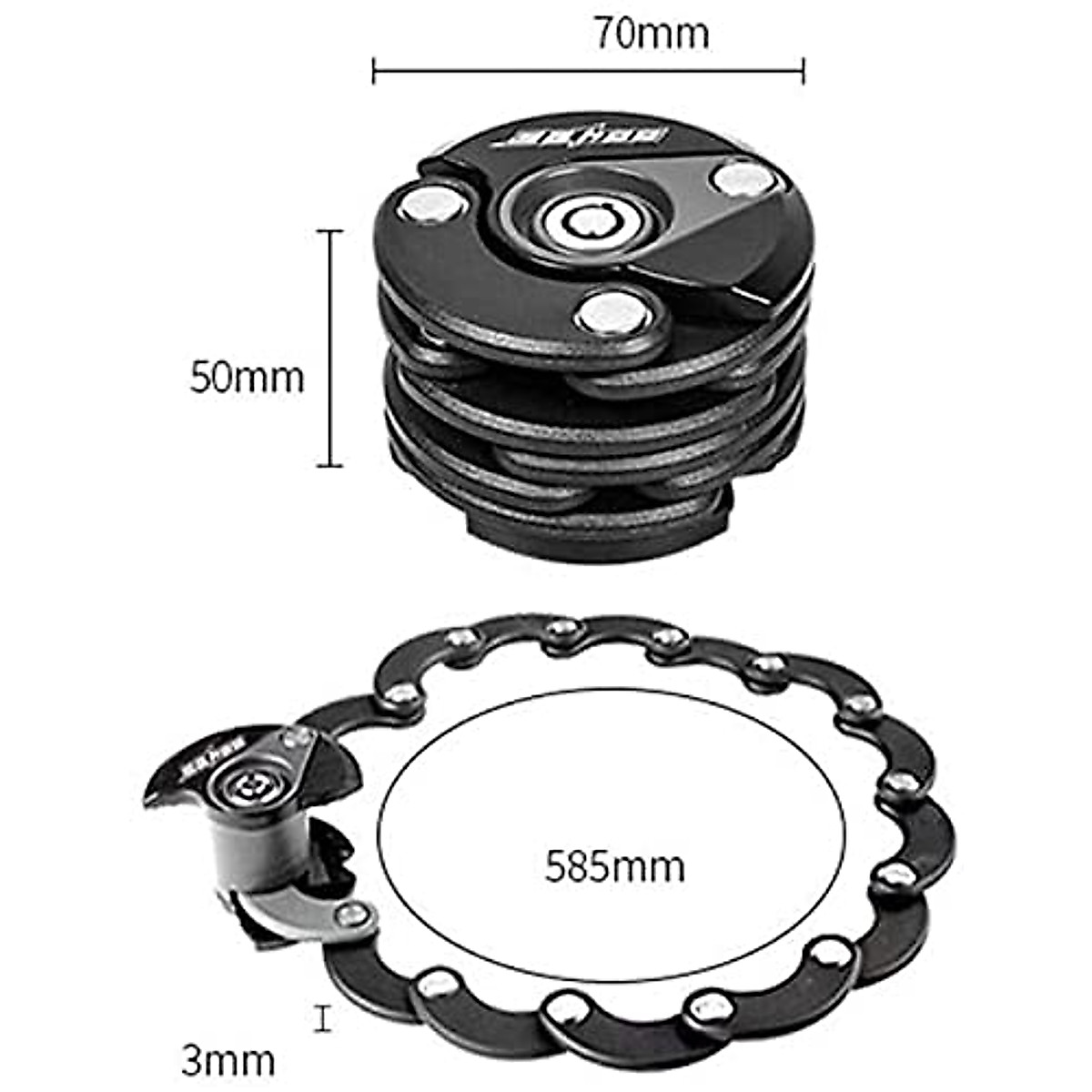 Bicycle Anti-Theft Lock, Mountain Bike Fixed Folding Lock, Bicycle Chain Lock, Creative Burger Lock