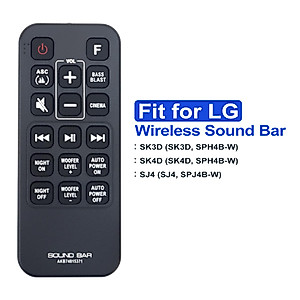 AKB74815371 Replacement Remote Fit for LG Wireless Sound Bar SK3D (SK3D, SPH4B-W) SK4D (SK4D, SPH4B-W) SJ4