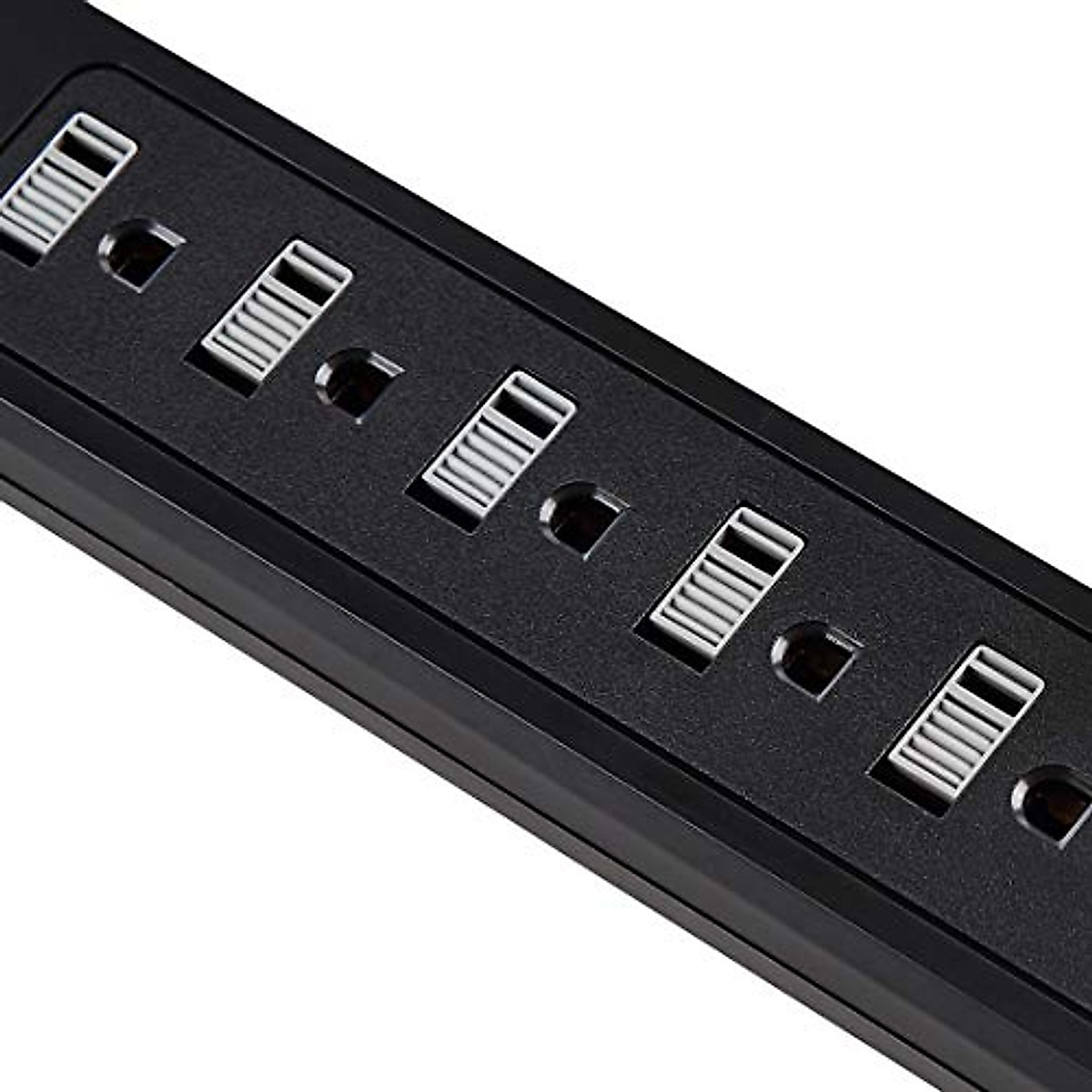 Amazon Basics 6-Outlet Surge Protector Power Strip with 2 USB Ports - 1000 Joule, Black