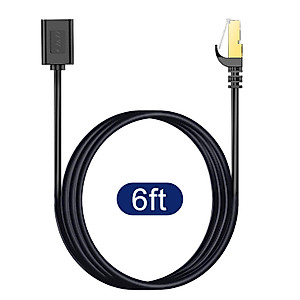 J&D Ethernet Extension Cable, Cat 6 Ethernet Extender Cable Adapter (6 Feet) Support Cat6 / Cat5e / Cat5 Standards, RJ45 Cords Shielded Male to Female