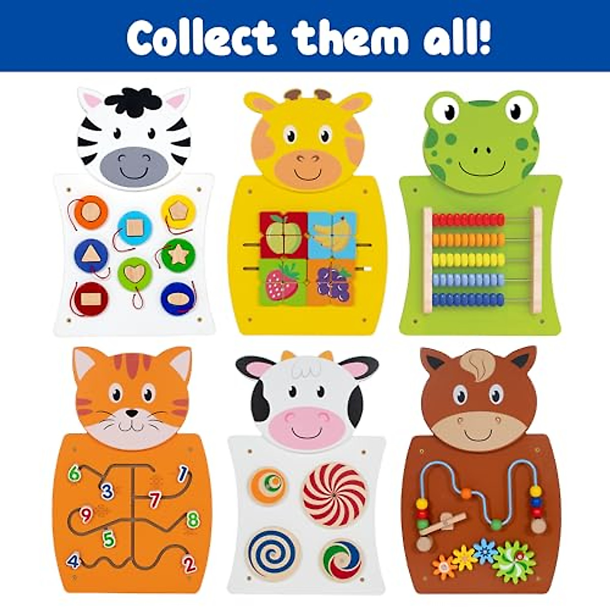 SPARK & WOW Cat Activity Wall Panel - Ages 18m+ - Montessori Sensory Wall Toy - Number Matching Activity - Busy Board - Toddler Room Décor