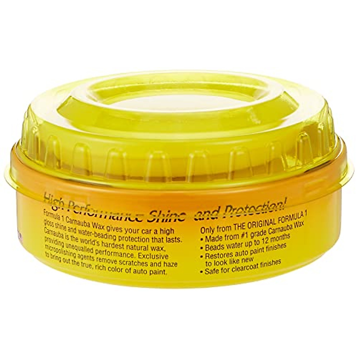 Formula 1 Carnauba High-Gloss Shine Car Wax Paste – Carnauba Wax Car Polish for Car Detailing to Shine & Protect – Car Scratch Remover w/Micro Polishing Agents – Car Cleaning Supplies (8 oz)