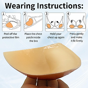 GULIFAN Double Sided Sticky Bra Inserts - Silicon Women’s Adhesive Bra Pads Removable Breathable Push Up Sticky Bra Cups Inserts Breast Enhancer