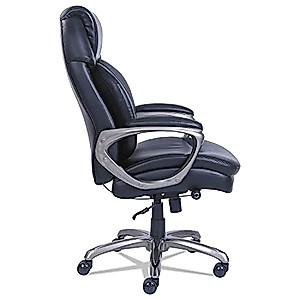 SertaPedic Cosset High-Back Executive Chair, Supports Up to 275 Lb, 18.75" to 21.75" Seat Height, Black Seat/Back, Slate Base