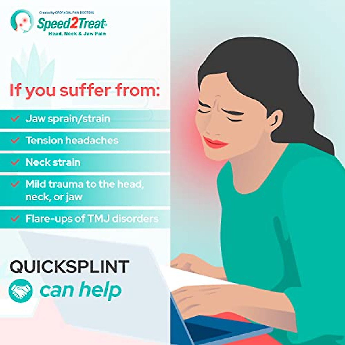 QUICKSPLINT Custom Fit Night Guard | for Grinding Teeth & Jaw Pain | Overnight Sleeping Mouth Guard for Grinding & Clenching | Pain Relief | Nighttime Sleeping Solution