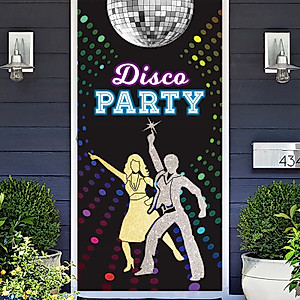 70s Disco Party Banner Backdrop Background Photo Booth Props Retro Disco Ball Theme Decor for 70's Night Club Neon Dance Party 1970s Disco Fever Party 1st Birthday Party Favors Supplies Decorations