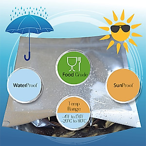 SARKA 30 Food Storage 1 Gallon Mylar Bags- Long Term and Extra Thick Baggies- Resealable Food, Jewelry, Accessories Bags- 14"L x 10"W x 2"H