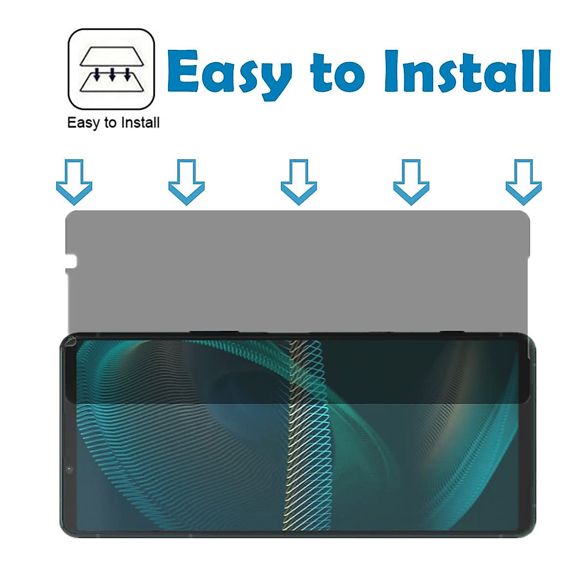 AISELAN for Sony Xperia 5 III Anti-Spy Tempered Glass, [2 Pcs] 9H Hardness Anti-Scratch Anti-Peeping Privacy Screen Protector Proteceive Film for Sony Xperia 5 III Phone