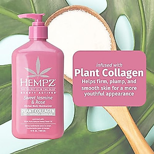 Hempz Sweet Jasmine & Rose Herbal Body Moisturizer for Women, 17 Fl. oz. - Moisturizing Lotion with 100% Pure Hemp Seed Oil, Collagen, Shea Butter - Hydrating Vegan Lotion for Dry Skin