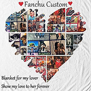 DIYKST Personalized Fleece Throw Pictures Blanket for Family Friends Pets Custom Blankets with 1-9 Photo Collages for Mother's Father's Day Christmas Birthday as Souvenirs and Unique Gifts(30*40 in)