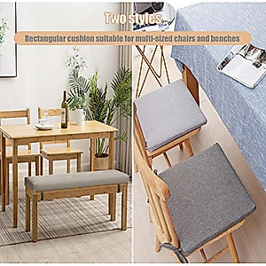 Kimgull Rectangle Bench Cushion,43.3X15.7X1.97In,Washable Removable Long Chair Pad with Non-Skid Backing,Indoor/Outdoor Bench Pad, Garden Patio Furniture Chaise Swing Bench Mat,Gray