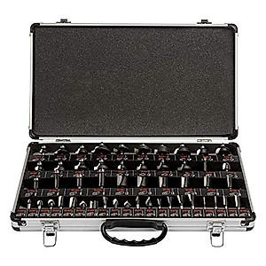 Trend 50 Piece Router Bit Starter Set, 1/4 Inch Shank, Tungsten Carbide Tipped, Aluminum Case Included, SET/SS50X1/4TC