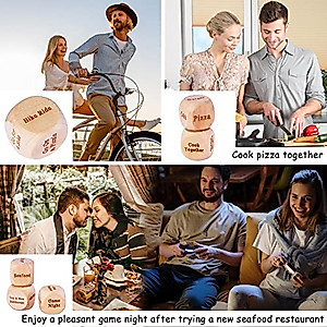 YWHL 5 Year Wedding Anniversary Wood Gifts for Her, Wooden Date Night Dice Gift for Him, Happy 5th Anniversary Wood Box Present for Couple