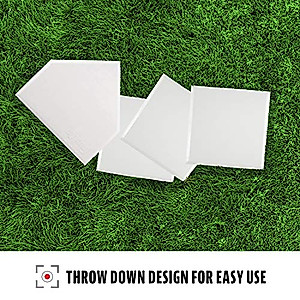 Franklin Sports MLB Baseball Base Set - Throw Down Rubber Bases for Baseball + Softball with Home Plate - Portable Backyard Baseball, Softball, Kickball Bases