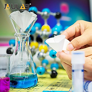 ULAB Scientific Glass Funnel 100mm, Stem Diameter 13mm, 3.3 Borosilicate Glass, Heavy Wall, Pack of 1, UGF1002