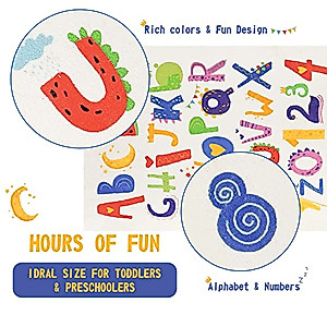 HiiARug Kids Rug ABC Alphabet Numbers Educational Rug Baby Play Mat for Floor Large Thick Area Rugs Non Slip Learning Carpet for Baby Children Bedroom Classroom Playroom (60 x 36 Inch)