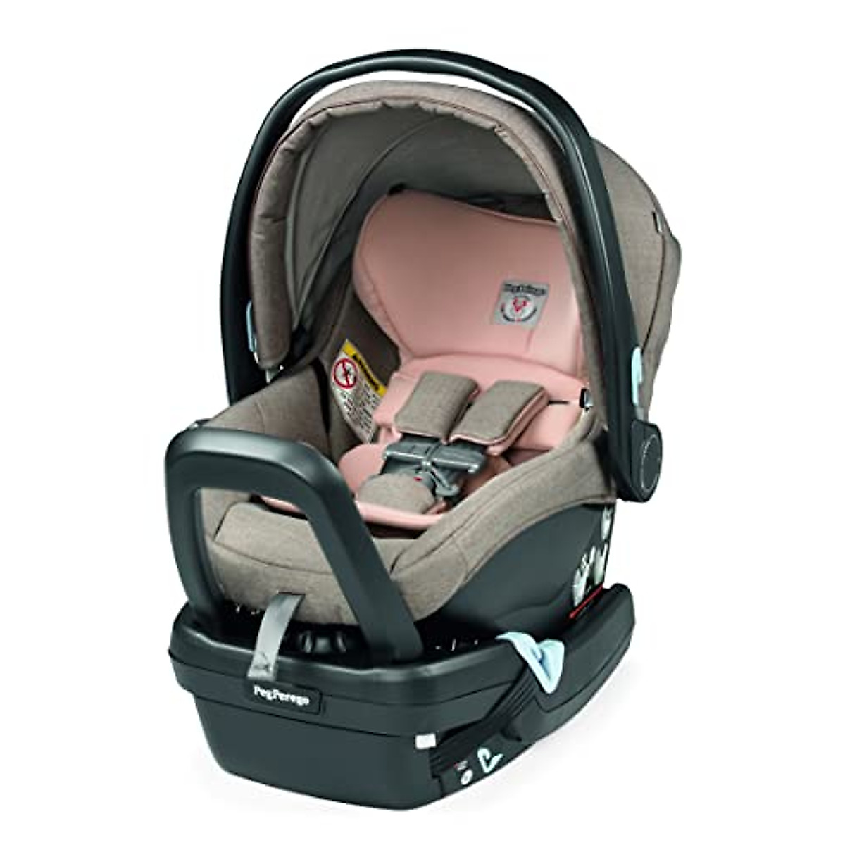 Peg Perego Booklet 50 Travel System - Includes Booklet 50 Baby Stroller and The Primo Viaggio 4-35 Infant Car Seat - Made in Italy - Mon Amour (Beige & Pink)