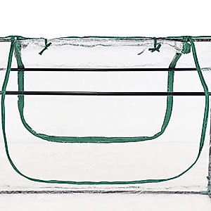 Sunnydaze Outdoor Portable Mini Greenhouse Tent with 2 Zippered Side Doors and Steel Tube Frame - Clear - 4' x 3'