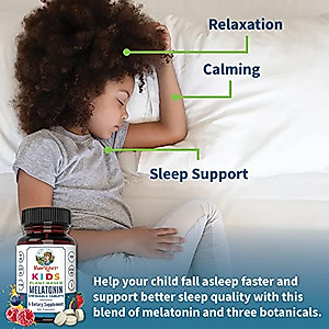 MaryRuth Organics Melatonin | 2 Month Supply | Kids Melatonin Chewable Tablets Ages 4+ | St Johns Wart | Valerian Root | Lemon Balm | Vegan | Non-GMO | Gluten Free | 60 Servings