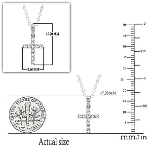 Dazzlingrock Collection Round White Diamond Classic Divine Cross of Jesus Pendant with 18 inch Silver Chain for Women (0.15 ctw, Color I-J, Clarity I2-I3) in 10K White Gold