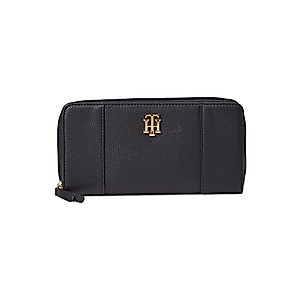Tommy Hilfiger Antonella II-Zip Around Wallet-Pebble PVC Black One Size