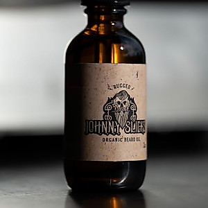 Johnny Slicks Organic Beard Oil | Moisturize, Soften, Promote Hair Growth, Reduce Itch (US Made, Veteran Owned Handcrafted with Clean Ingredients), Rugged