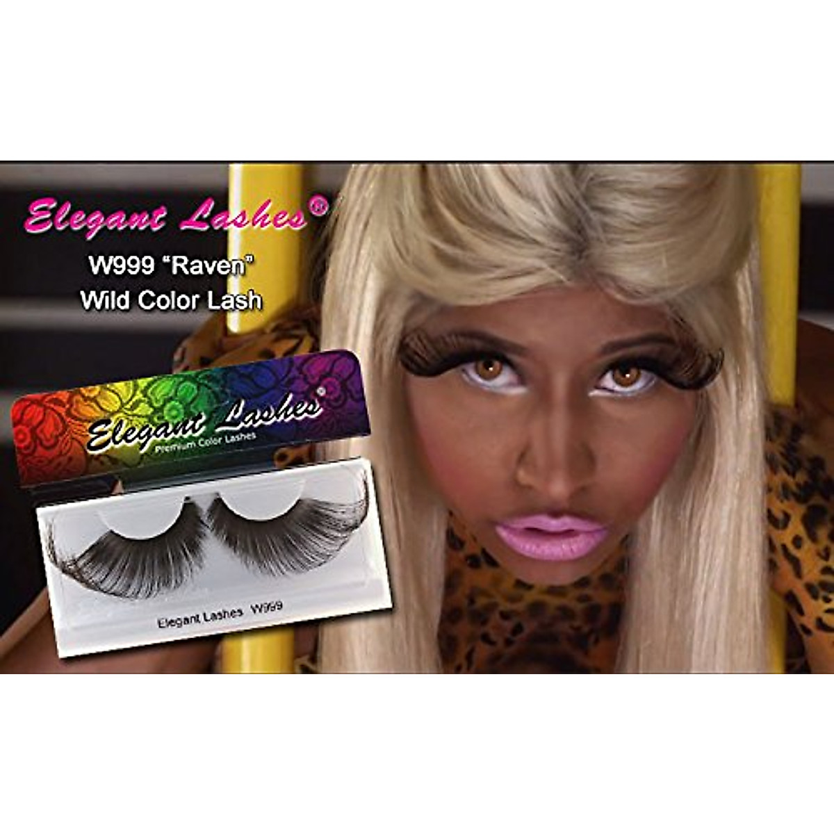 HALLOWEEN Pride Rainbow colorful parade false eyelashes (Black-Round)