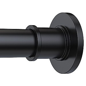 BRIOFOX Industrial Shower Curtain Rod - Never Rust Non-Slip 43-72 Inch Stainless Steel, Matte Black