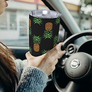 CHASOEA Pineapple Tumbler 20oz Fruit Stainless Steel Insulated Tumblers with Lid and Straw Fruits Travel Coffee Mug Wine Tea Cups Water Bottle Hawaiian Gifts for Women