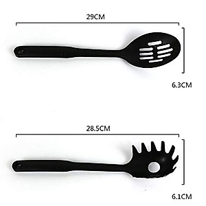 LMMDP 6 PCS Kitchen Utensils Set Non-Stick Dishwasher Safe Cooking Tools Spoon, Slotted Spoon, Spatula, Skimmer, Ladle, Pasta Server