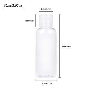 TRENDBOX 12 Pack Plastic Empty Bottles with Flip Cap for Shampoo, Lotions, Liquid Body Soap, Cream (2 oz / 60 ml)