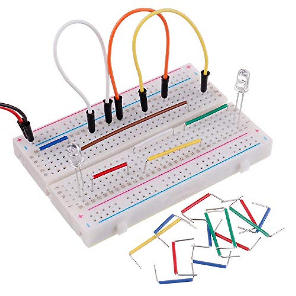 BOJACK 14 Vaules 840 pcs 2-125mm Solderless Flexible Breadboard Connecting Line Cables Breadboard Jumper Wires kit