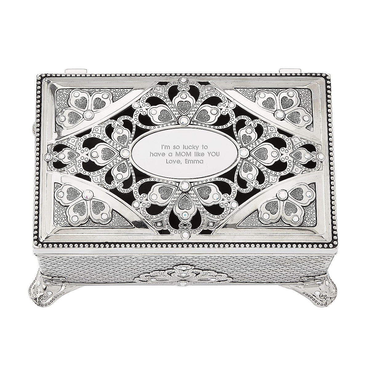 THINGS REMEMBERED Personalized Engraved Anastasia Clover Musical Keepsake Box (Free Customization)