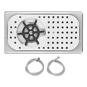 Oumefar Stainless Steel Cup Washer, Stainless Steel Pitcher Rinser Embedded for Hotels