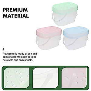 3Pcs Travel Turtle Carrier Portable Turtle Tank Terrarium Habitat Case Plastic Reptile Habitat Container Small Animal Carriers (Random Color)