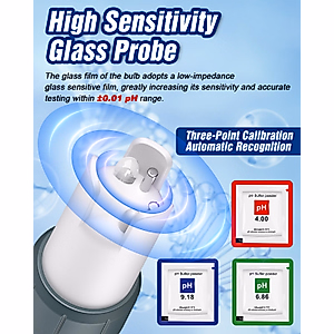 TDS/pH/Temperature 3-in-1 pH Meter for Water, 0-14 pH Measurement Range Digital pH Meter, 0.01 High Precision Water Quality Digital pH Tester with ATC, pH TDS Water Test Meter for Drinking Water