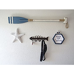 Wallcharmers Large Fish Bone Key, Leash, & Towel Holder | Nautical Home & Wall Decor
