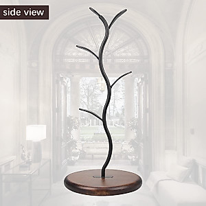 PROFECTUS Mug Holder, 16-inch Wooden Base Mug Holder Stand,Tea Cup Storage Rack Countertop,Suitable for Decoration of Cafe and Kitchen Accessories