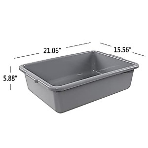 Sandmovie 25 L Commercial Bus Tubs, Plastic Utility Bus Box, 4-Pack