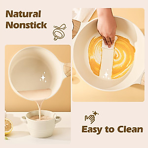 SENSARTE Nonstick Ceramic Cookware Sets, Pots and Pans Set Nonstick, 14 Pcs Induction Kitchen Cookware Sets, 100% Non-toxic Healthy Non Stick Cooking Set, PFAS PTFE PFOA PFOS Free