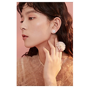 BZG Flower earrings Sterling Silver Cubic-zirconia Stud Earrings Flower stud earrings Earring for women Hypoallergenic earrings Silver earrings Sexy earrings