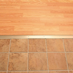 M-D Building Products 49010 M-D Premium Flat Saddle Threshold, 36 in L X 1-3/4 in W X 1/8 in H, Aluminum, 36.25" L x 2.61" W x 1.75" H, Satin Nickel