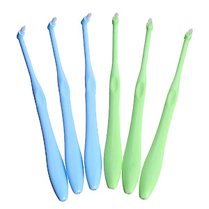 HEALLILY 6Pcs Tuft Toothbrush Tufted Brush End- Tuft Tapered Trim Toothbrush Soft Trim Wisdom Toothbrush Single Compact Interdental Interspace Brush for Detail Cleaning