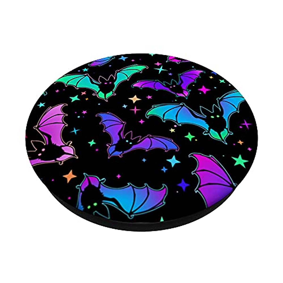 Gothic Bat Halloween Pattern Spooky Bats Lover gift on Black PopSockets Swappable PopGrip